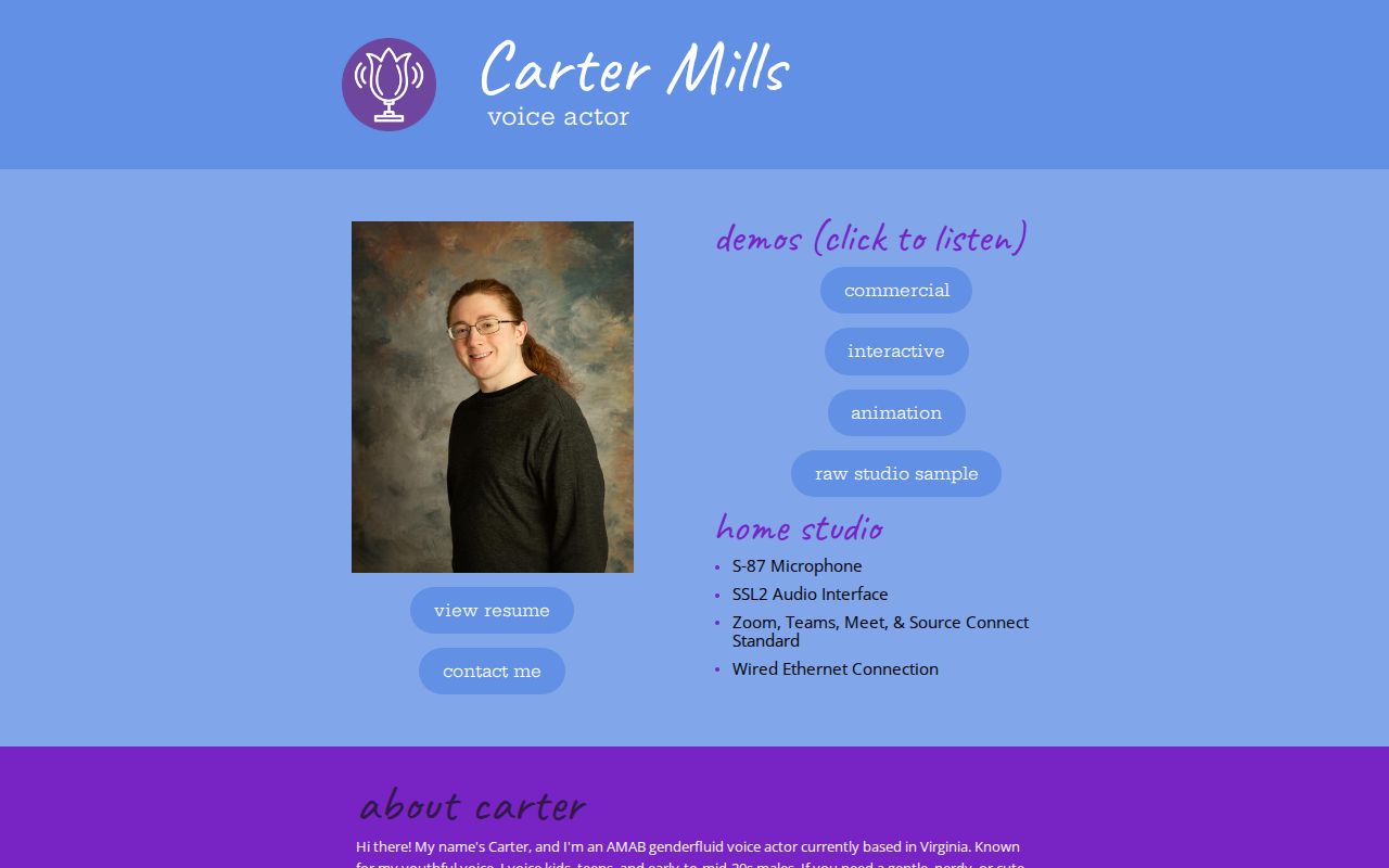 Carter Mills - Voice Actor